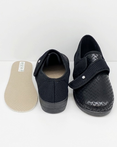 Szerokie półbuty na schorowane stopy Sanital Flex 45897 czarne, duża ...